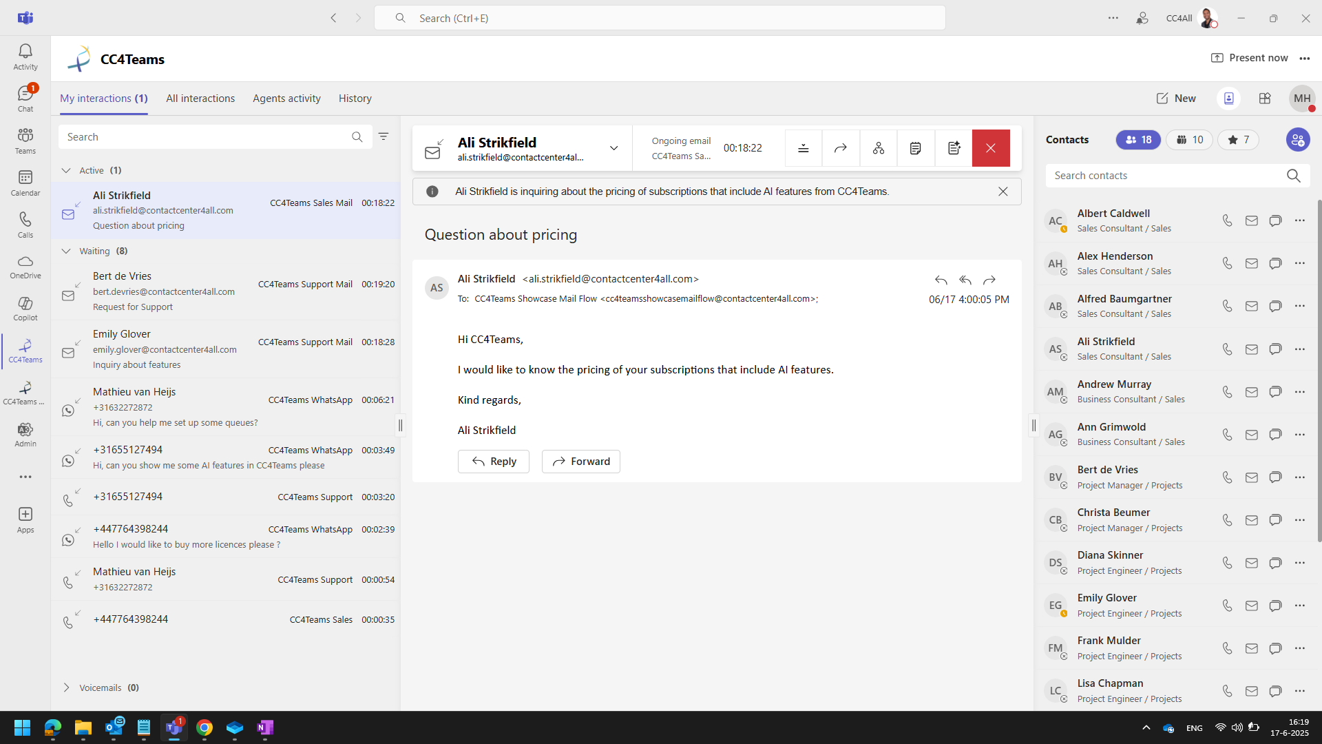 AI-Driven Contact Center for Microsoft Teams | CC4ALL